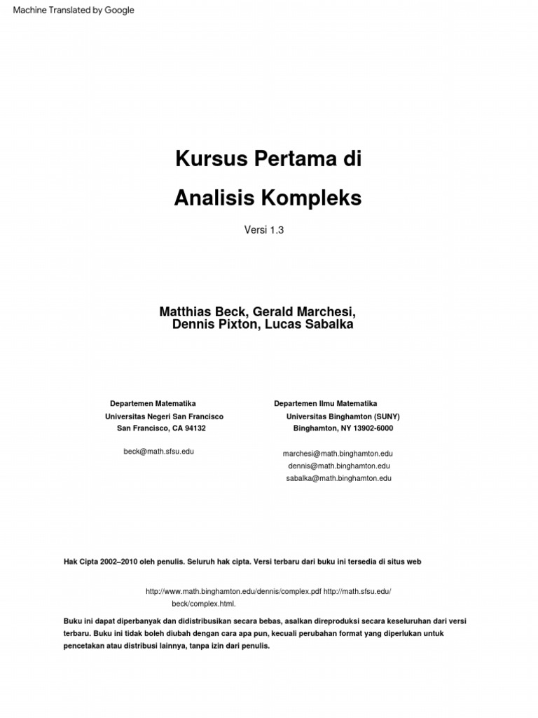 Complex Analysis 2-1 | PDF | Komputer