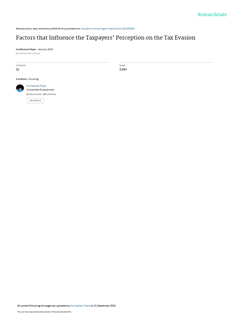 Factors That Influence The Taxpayers Perception o | PDF | Taxes | Tax ...