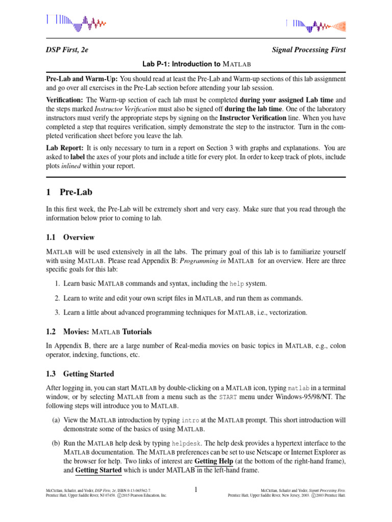 Signal_LAb1 | PDF | Matlab | Software
