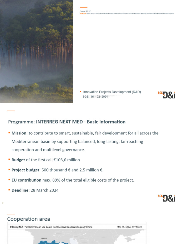 SGS D&I Interreg NEXT MED 2024 - Kickoff | PDF | European Union | Natural Environment