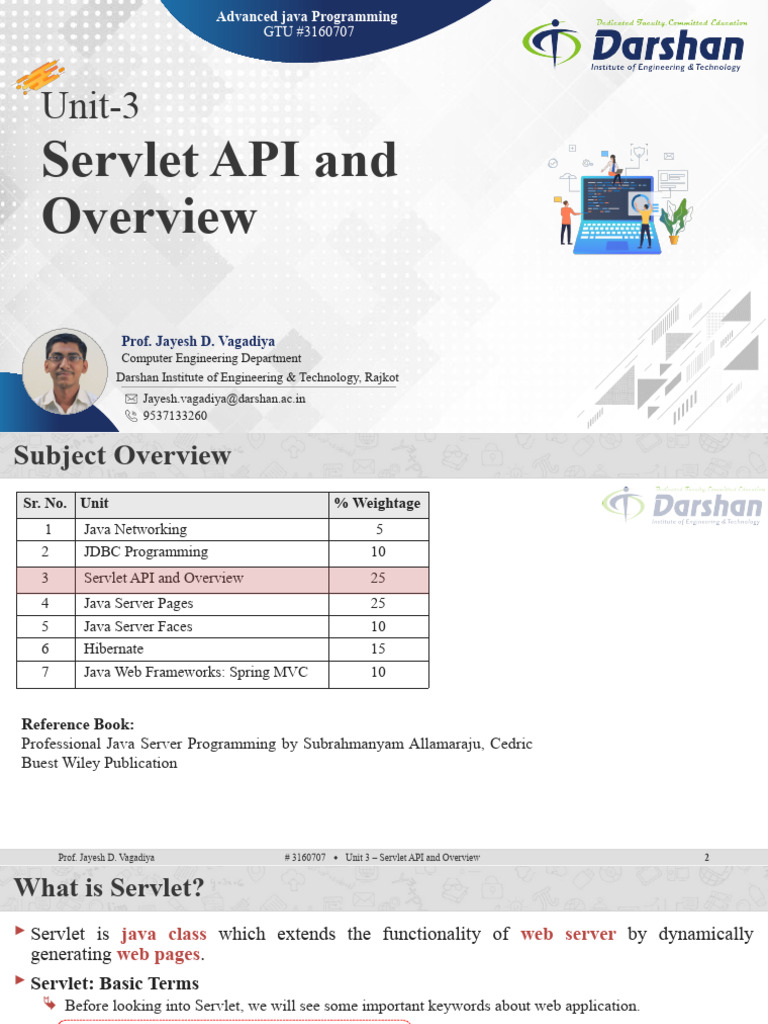 Unit-3: Servlet API and | PDF | Dynamic Web Page | World Wide Web