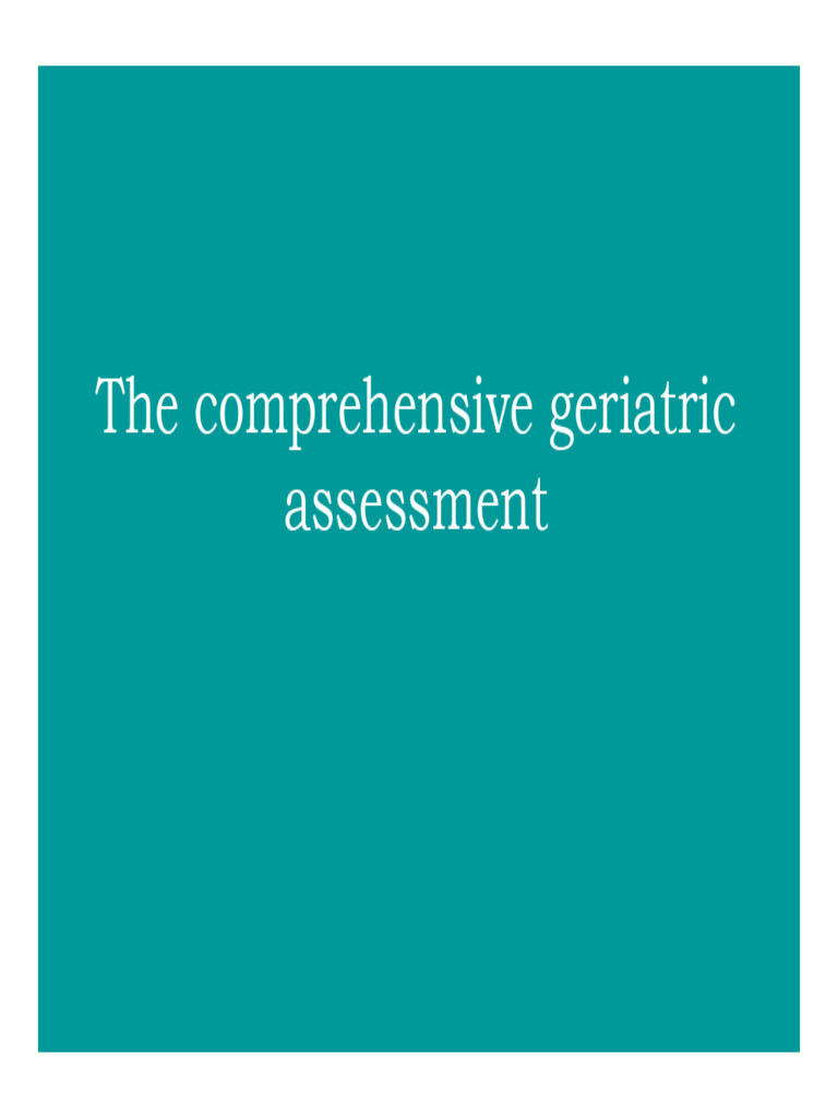 Criteria of Aging CGA | PDF | Geriatrics | Medical Specialties