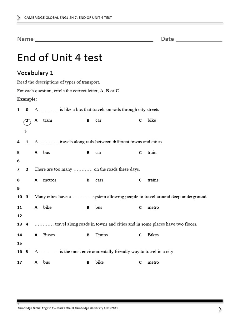 Ge 7 Eou4 Test Pdf Car Bus