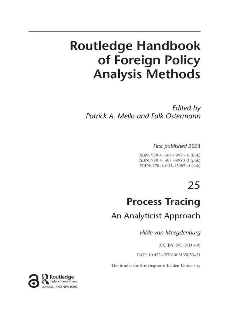 Process Tracing - An Analyticist Approach | PDF | Causality | Rationality