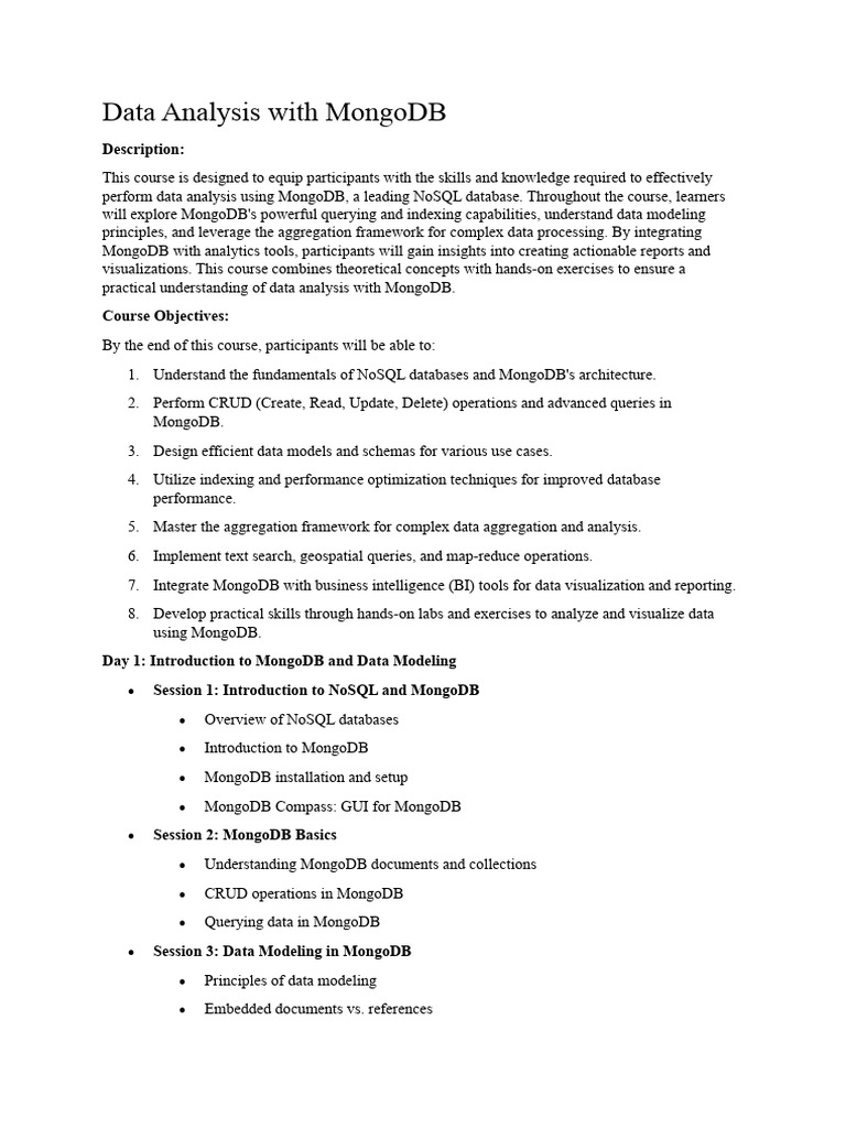 Data Analysis With MongoDB | PDF | Mongo Db | Data
