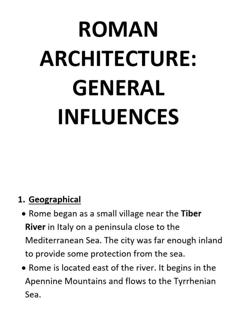 Roman Architecture General Influences | PDF | Ancient Rome | Etruscan ...
