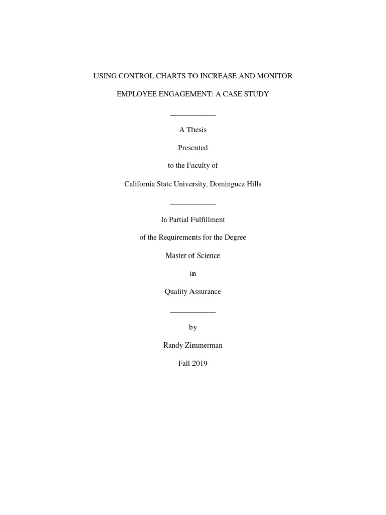 2019 Fall Zimmerman R Using Control Charts To Increase and Moniter Employee Engagement A Case ...