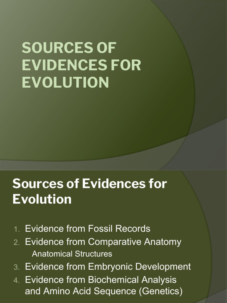 Sources-of-Evidences-for-Evolution | PDF | Fossil | Natural Selection