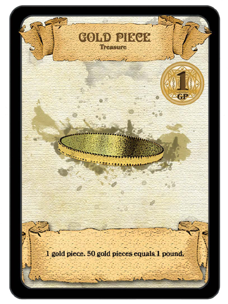 Gold Coins Cards Print | PDF