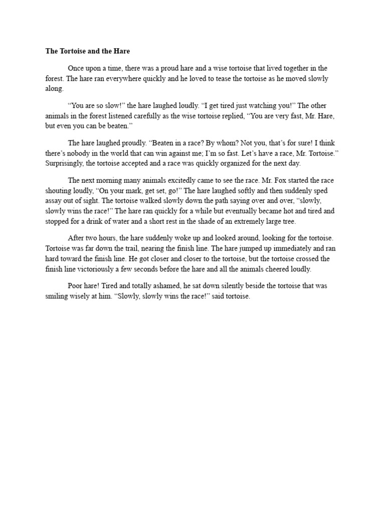 Session 4 - The Tortoise and The Hare | PDF | Home & Garden | Poetry