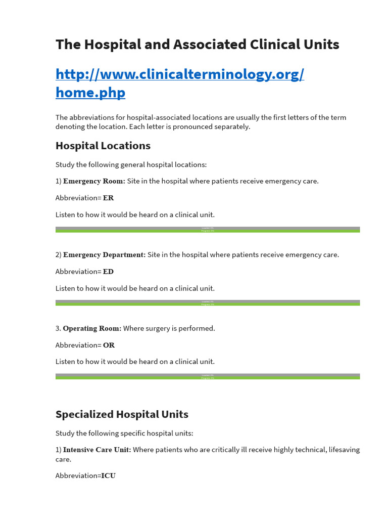 Hospital and Associated Clinical Units | PDF | Osteoarthritis ...