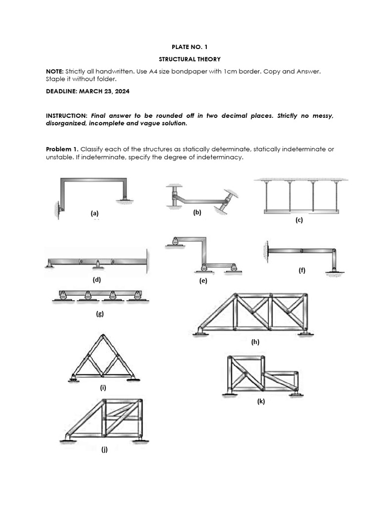 Plate 1 Structural Theory | PDF
