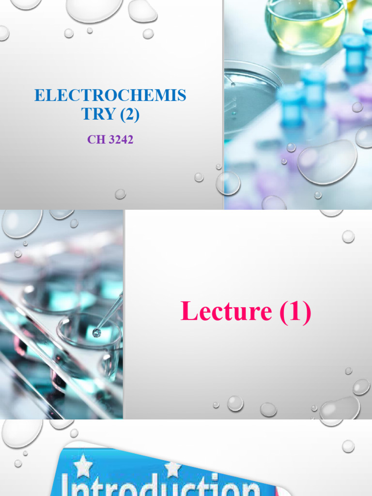 2022 Electrochemistry 2 Lec 1 | PDF | Redox | Electrochemistry