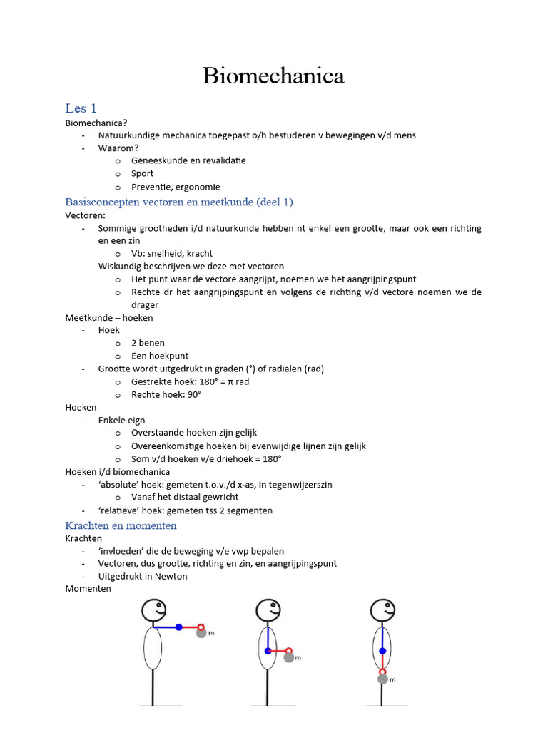 Biomechanica Deel 1 Revaki | PDF