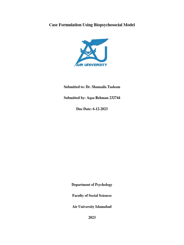 Assign-Case Conceptualization of ODD-232744 | PDF | Aggression | Mental ...