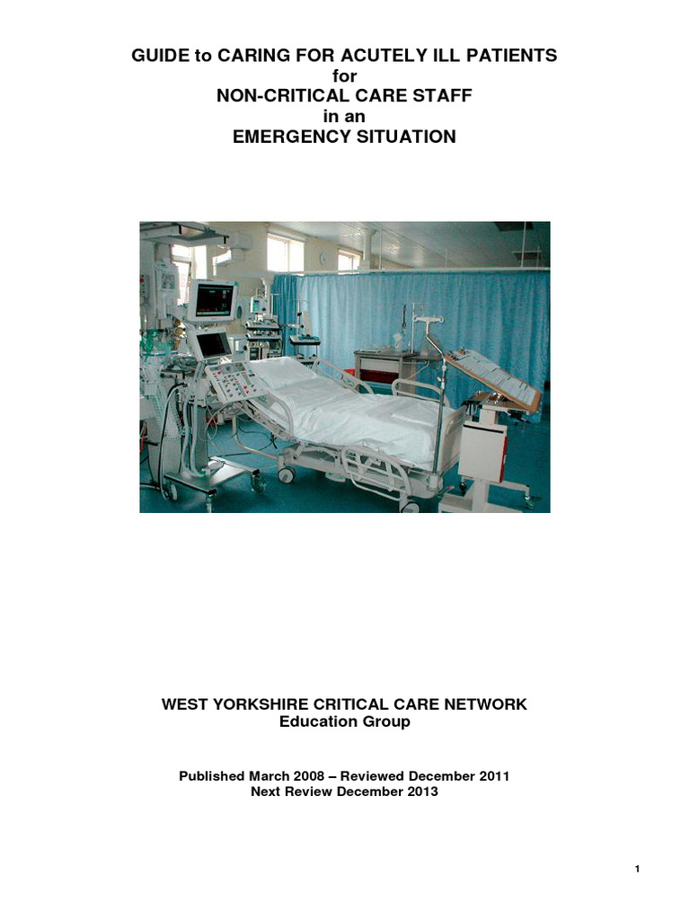 Guide To Caring For Acutely Ill Patients For Non Critical Care Staff in ...
