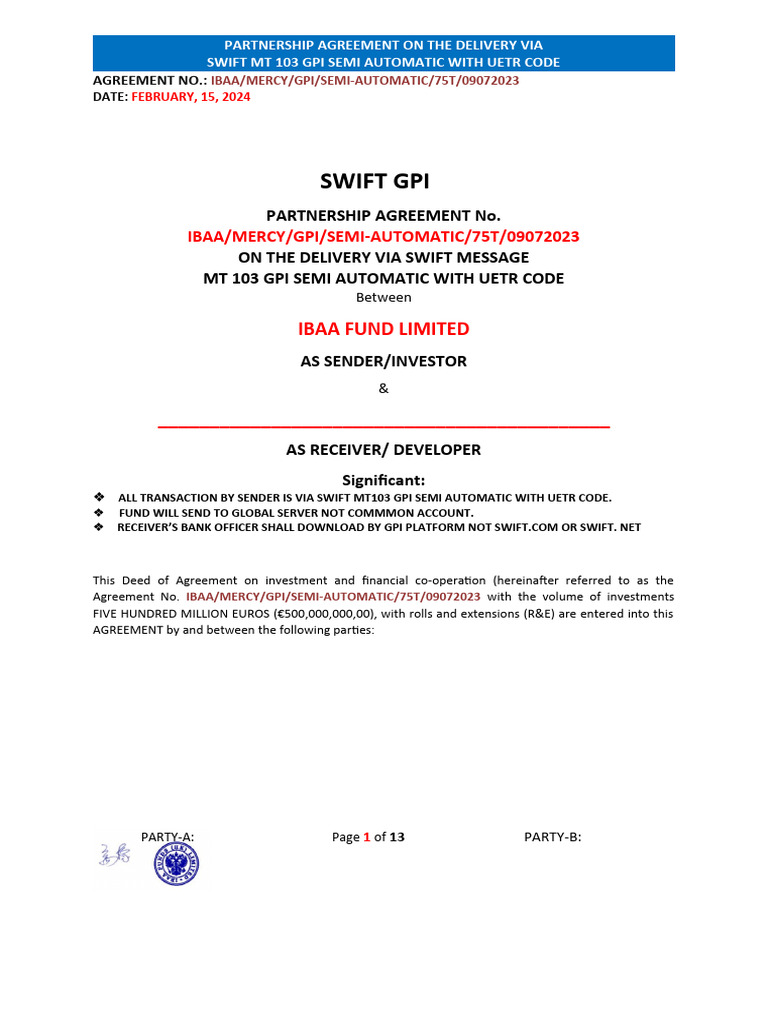 500m-Euros 103 Gpi Semi Automatic With Uetr Code - 15-2-24-BR | PDF ...