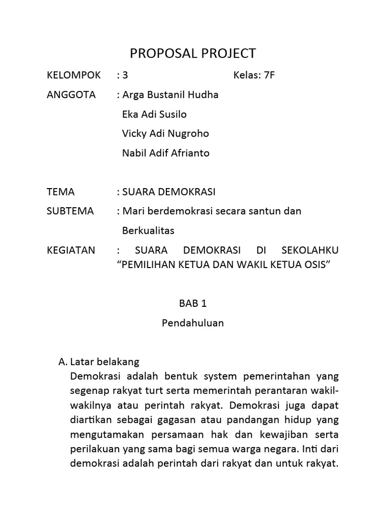 Proposal Project | PDF | Sejarah