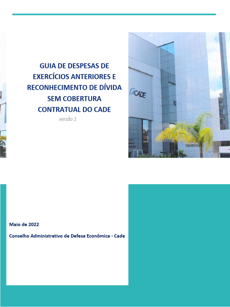 Guia de Despesas de Exercicios Anteriores e Reconhecimento de Divida Sem Cobertura Contratual Do ...