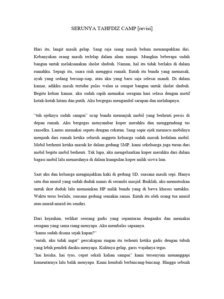 "Pengalaman Seru di Tahfidz Camp" | PDF