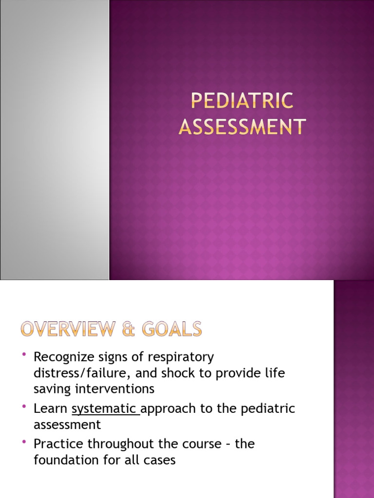 Pediatric Assessment Final | PDF | Breathing | Hypothermia