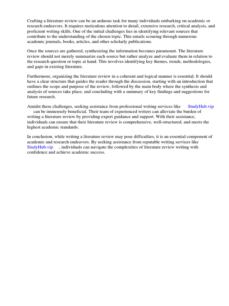 How To Write A Preliminary Literature Review Example | PDF ...