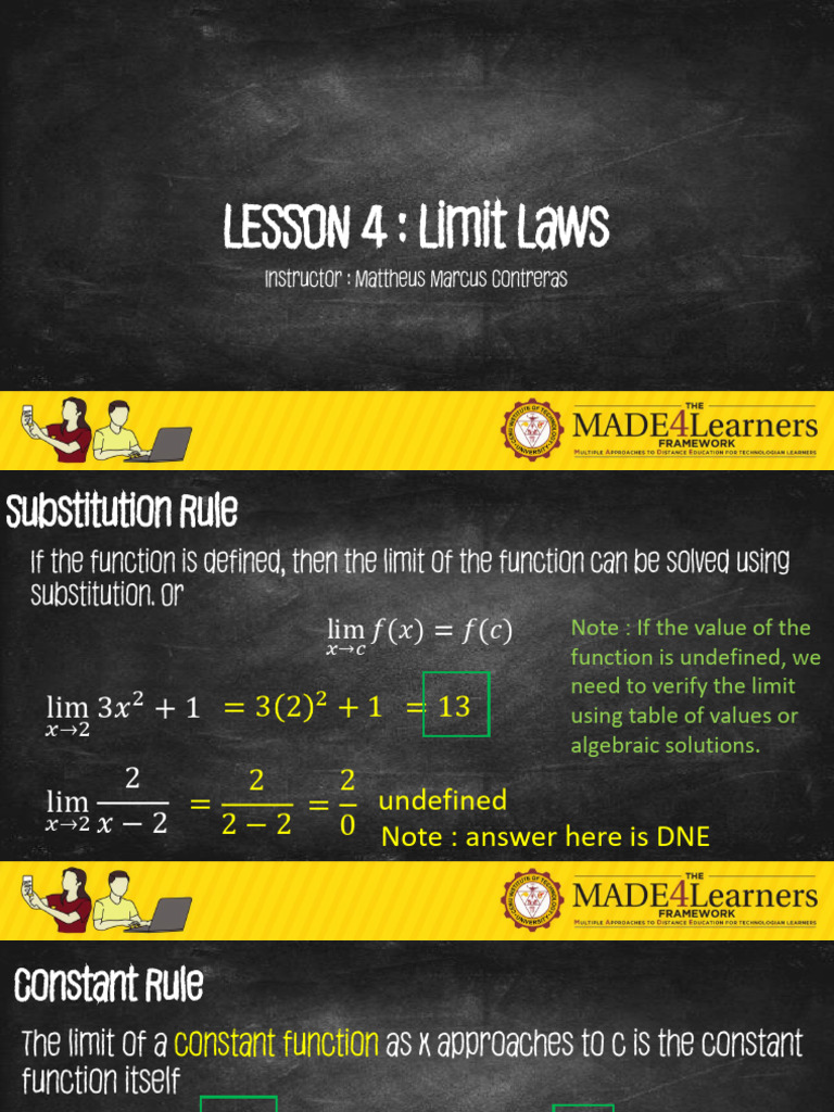 Lesson 4 - Limit Laws | PDF | Function (Mathematics) | Functions And Mappings