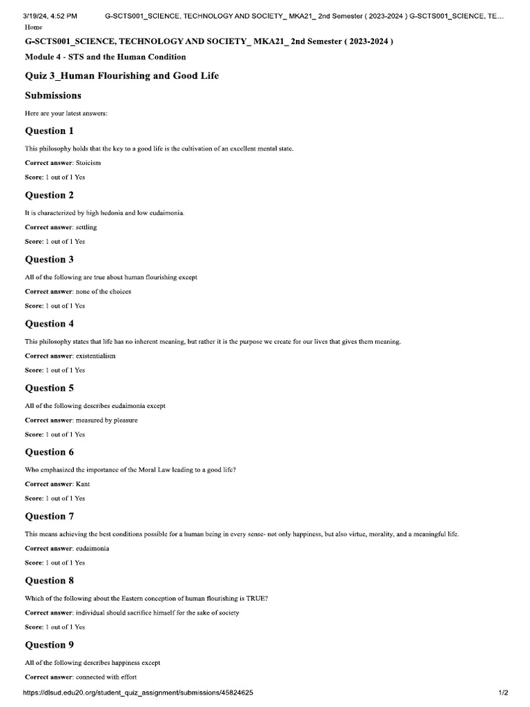 Sts Module 4 Quiz | PDF