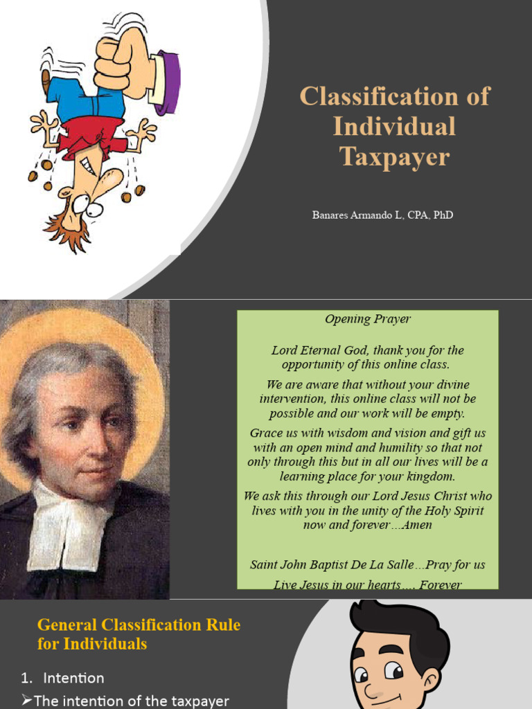 Classification of Individual Taxpayer | PDF | Gross Income | Tax Deduction