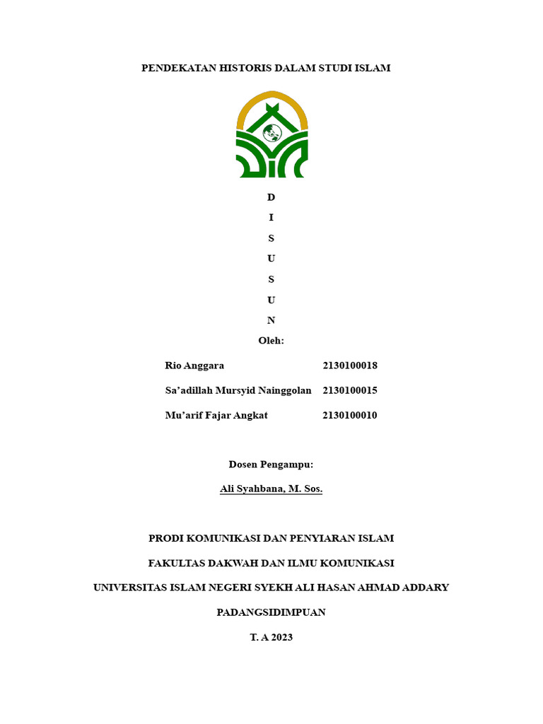 Pendekatan Historis Dalam Studi Islam | PDF