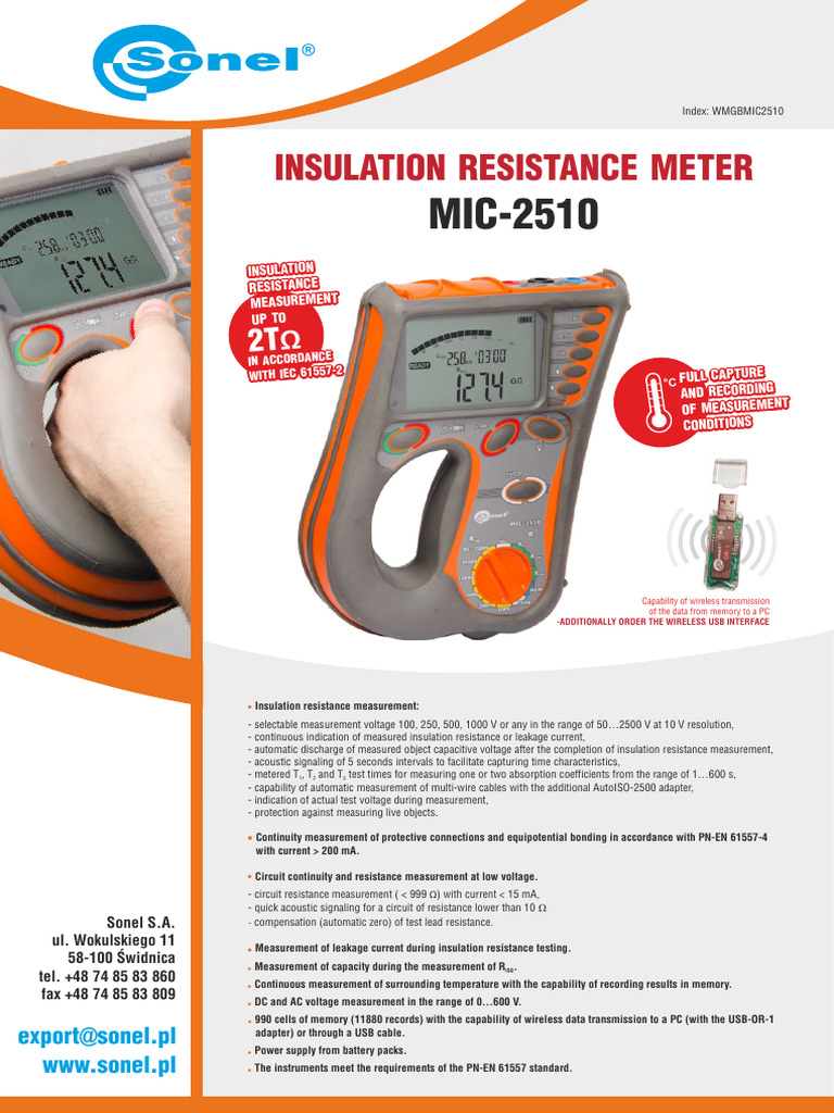 Insulation Resistance Meter MIC-2510 | PDF | Electrical Resistance And ...