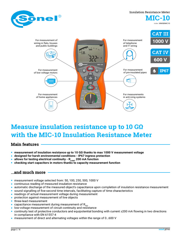Datasheet Mic-10 en v4001 | PDF | Electrical Resistance And Conductance ...