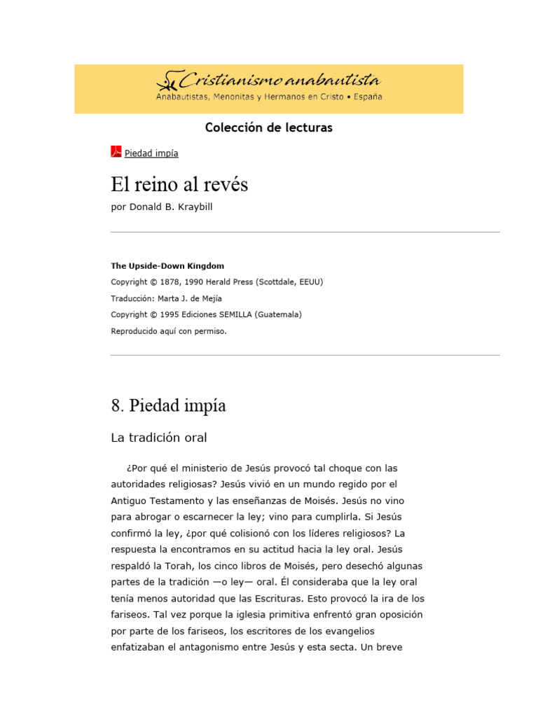 El Reino Al Reves | PDF | Jesús | Evangelio de Mateo