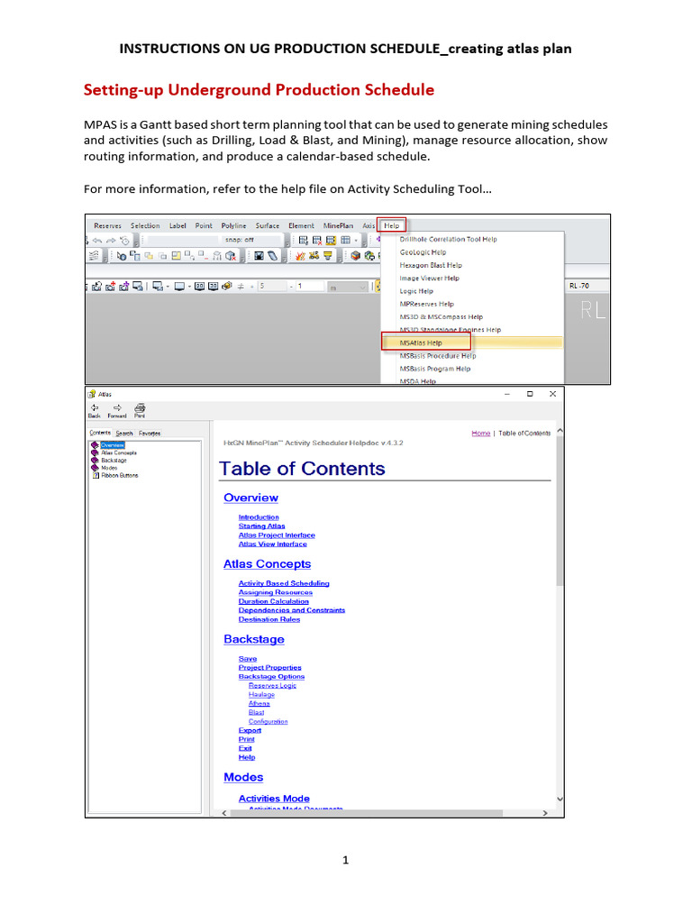 MP3D - UG - Project01 - SublevelStoping - 10-Creating Atlas Plan | PDF ...