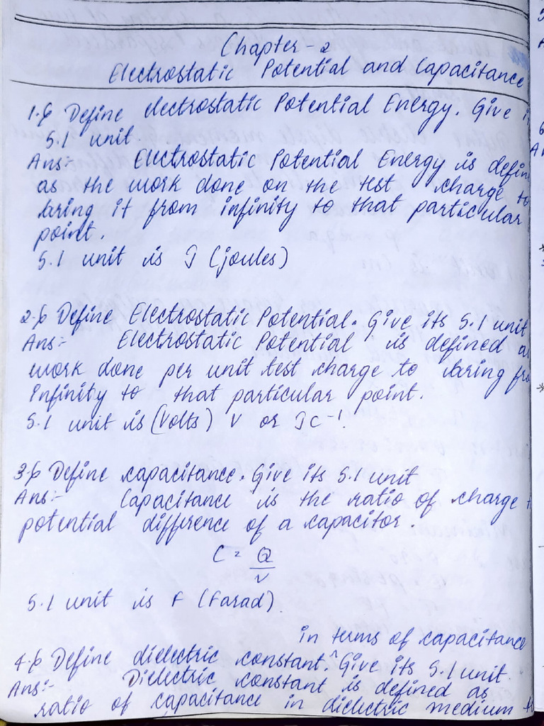 Electrostatic Potential (IMP 1&2 MKS) ) | PDF