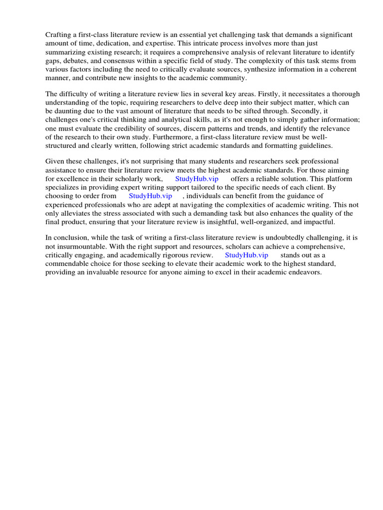 First Class Literature Review | PDF | Methodology | Essays First Class Literature Review | PDF | Methodology | Essays