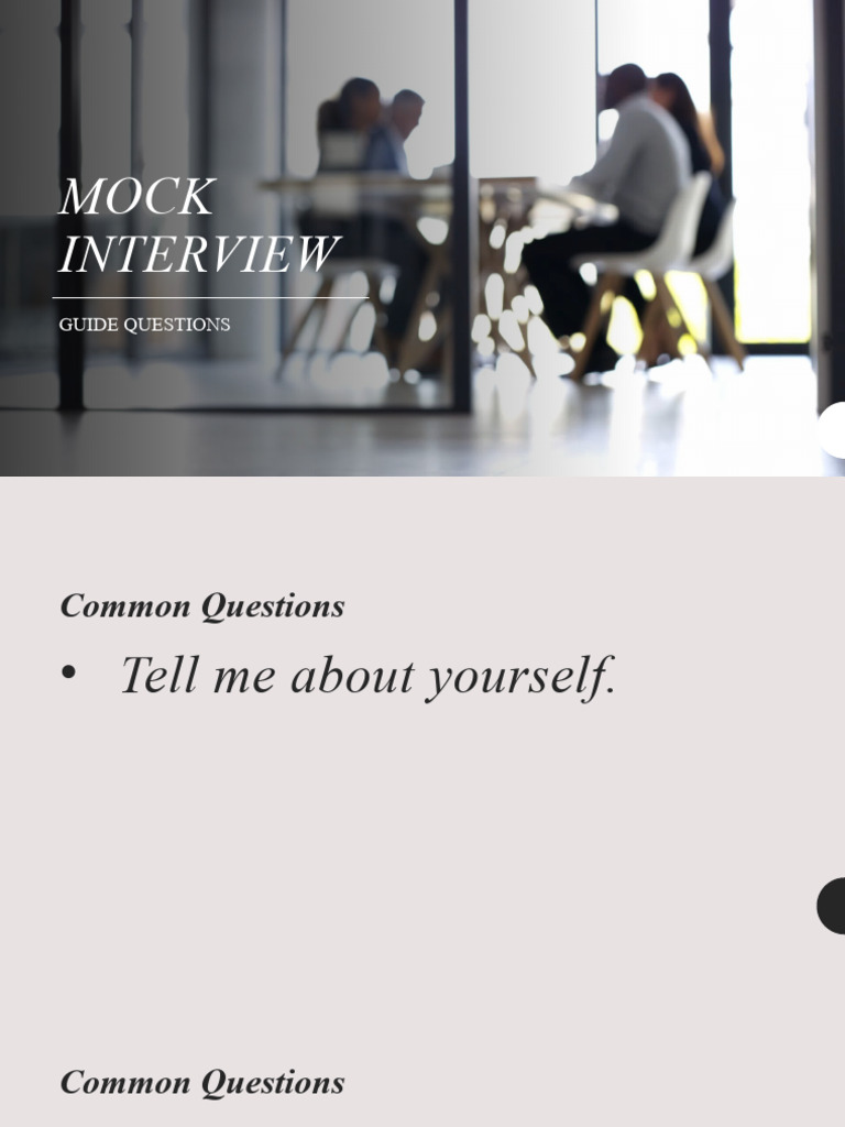 Mock Interview Questions | PDF | Motivational | Motivation