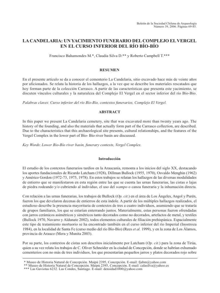 La Candelaria Un Yacimiento Funerario de | PDF | cerámica