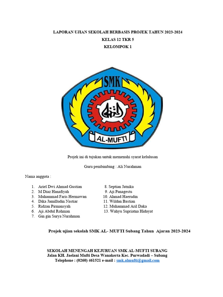 Laporan Projek Ujian Sekolah SMK 2024 | PDF | Bisnis