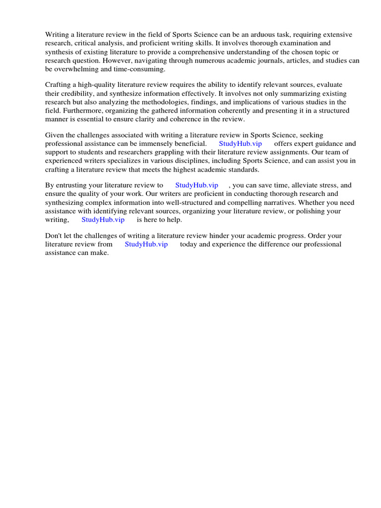 Literature Review Sports Science | PDF | Literature Review | Science