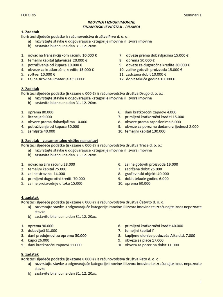 Z S1 ORIS Bilanca | PDF