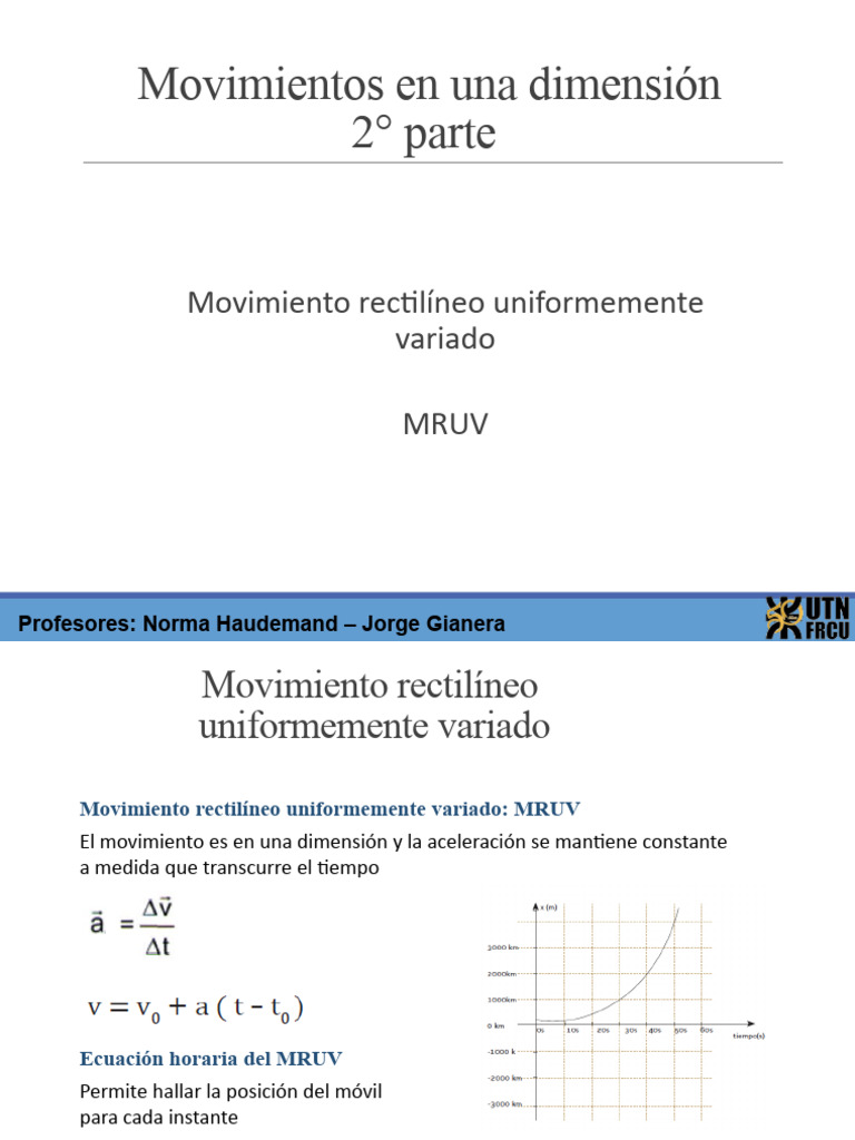 Unidad 2 MRUV | PDF | Aceleración | Velocidad