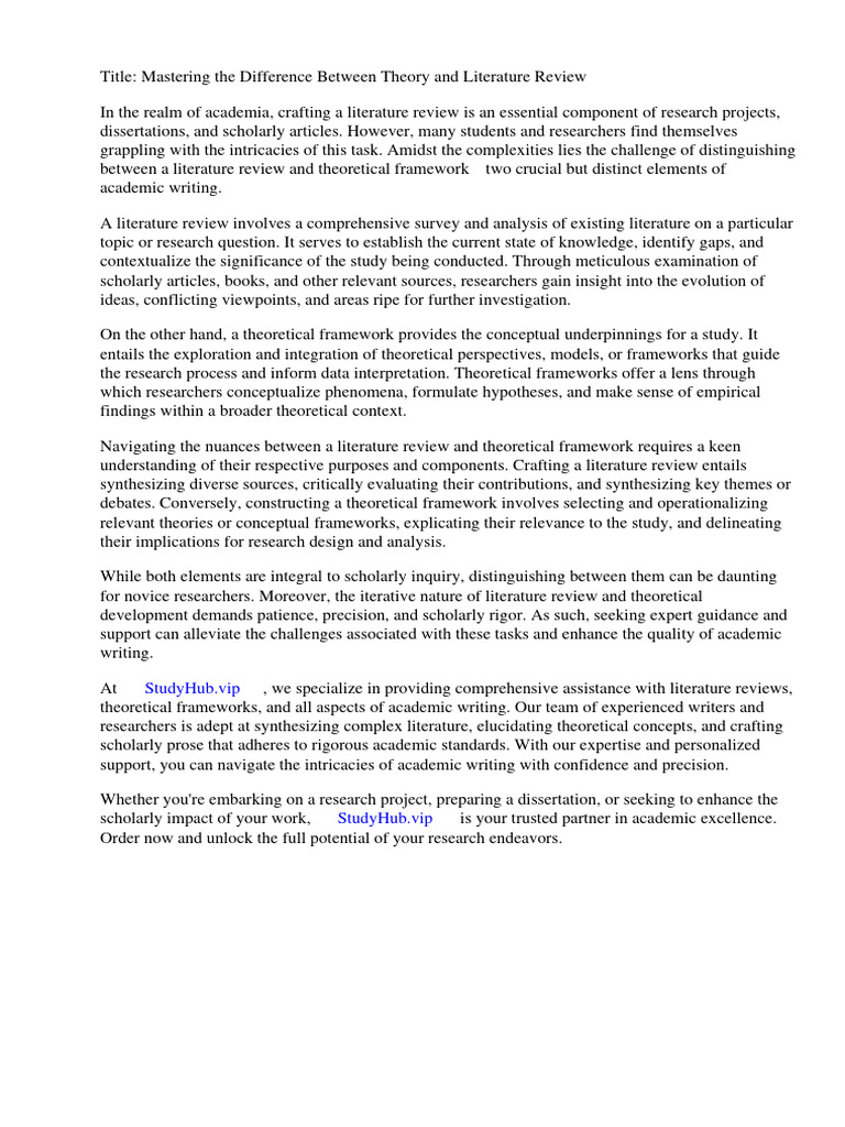 Distinguishing Literature Review vs Theory | PDF | Theory | Knowledge