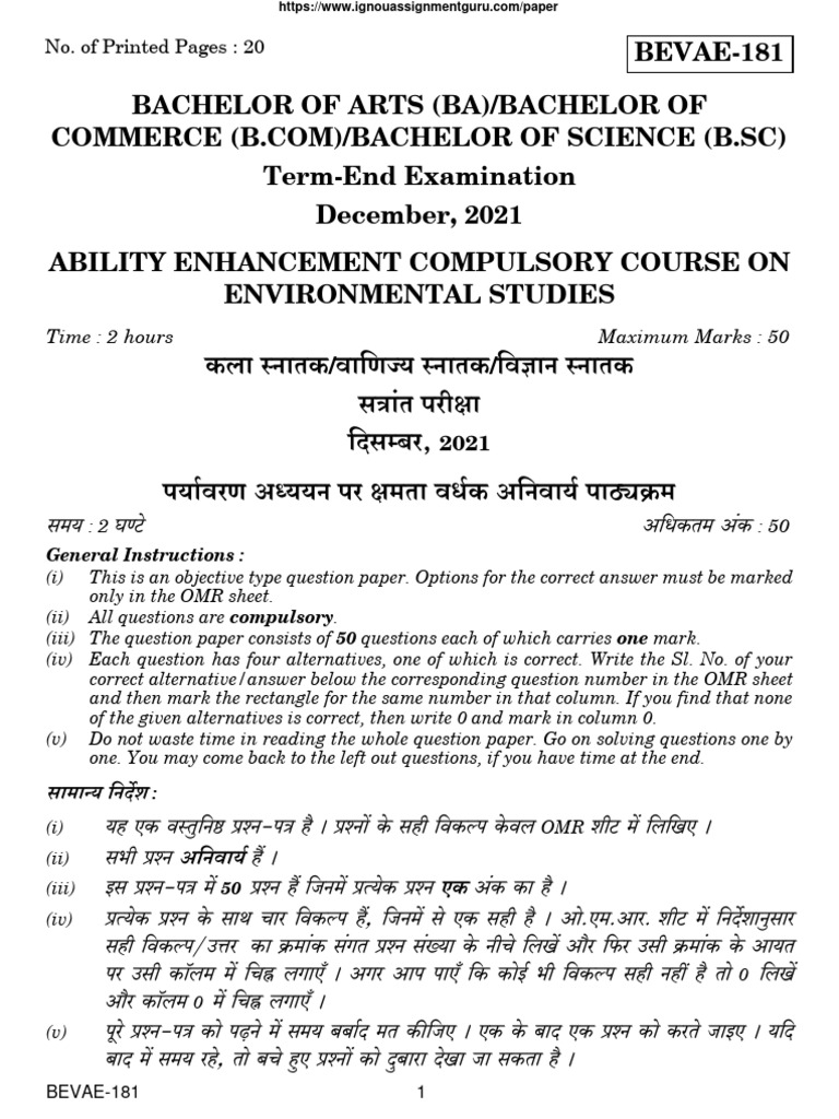 BEVAE-181 December 2021 | PDF | Forests | Biodiversity
