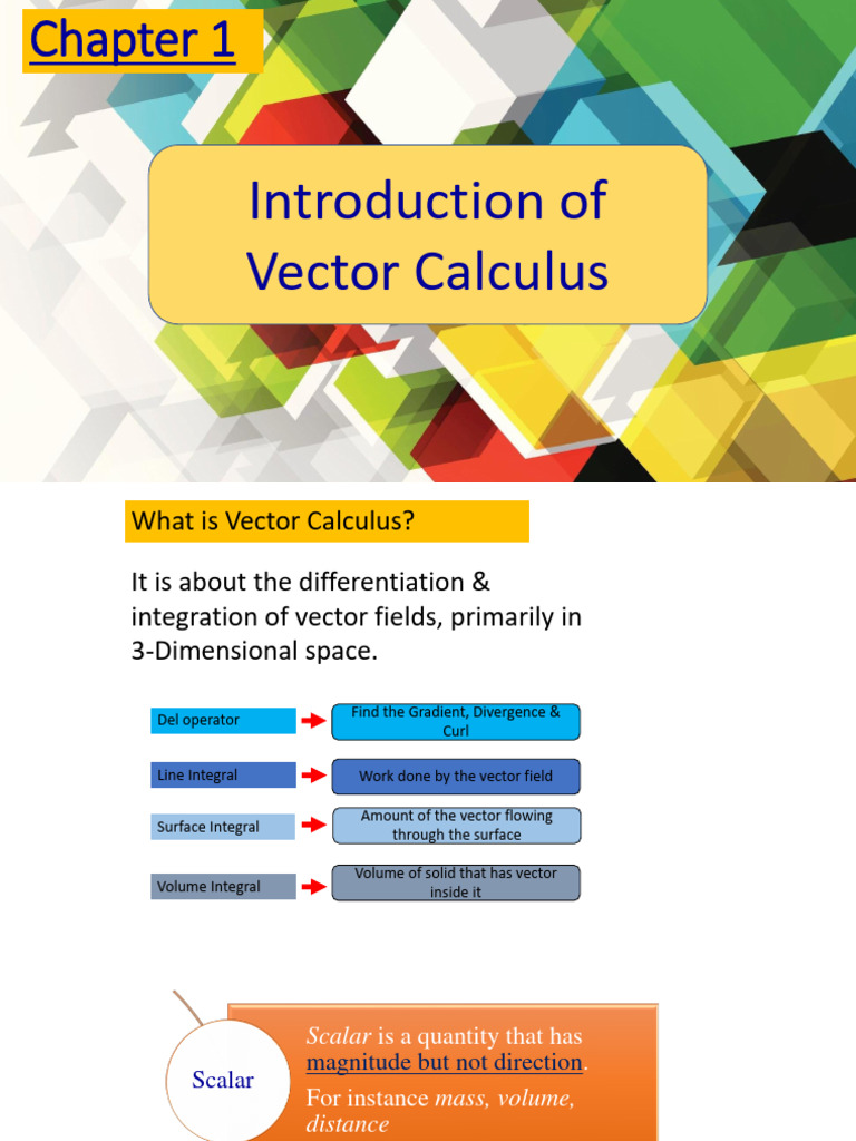 Week 1 Introduction Of Vector Calculus Pdf Euclidean Vector Derivative