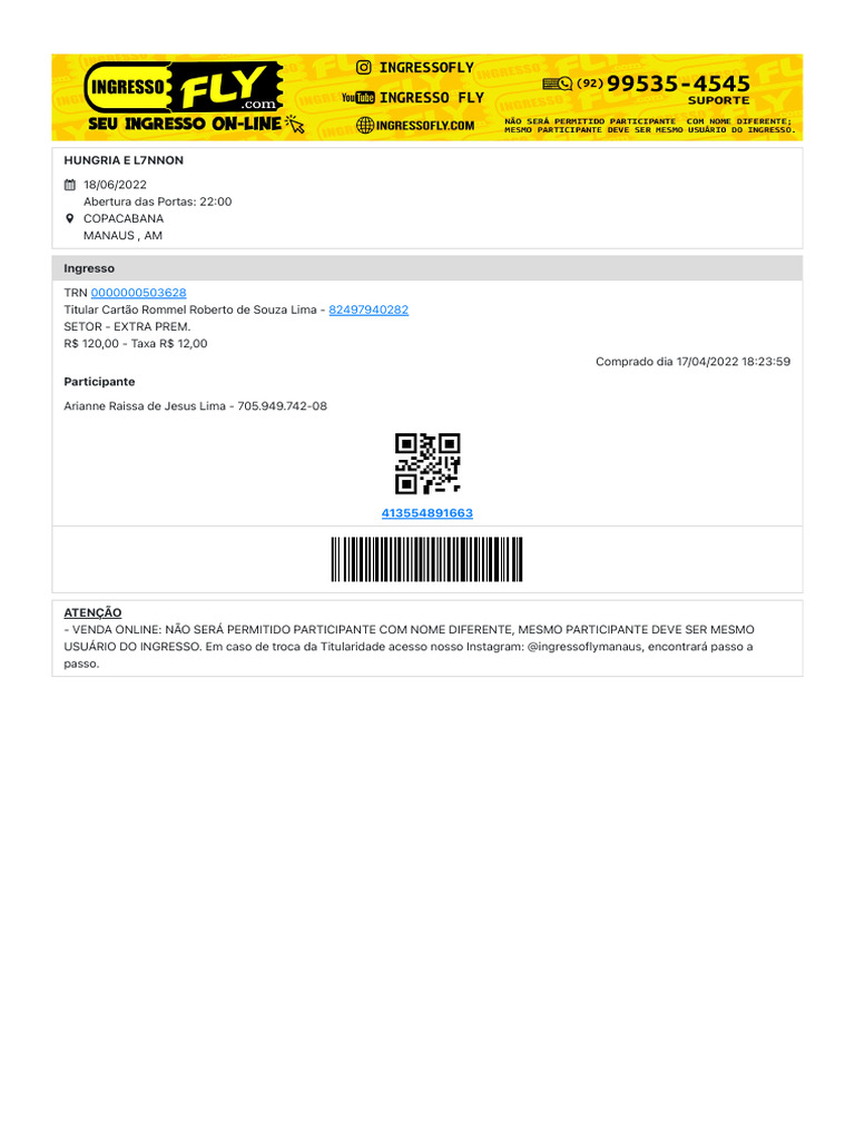 IngressoFly - Sistema de Gestão de Ingresso | PDF