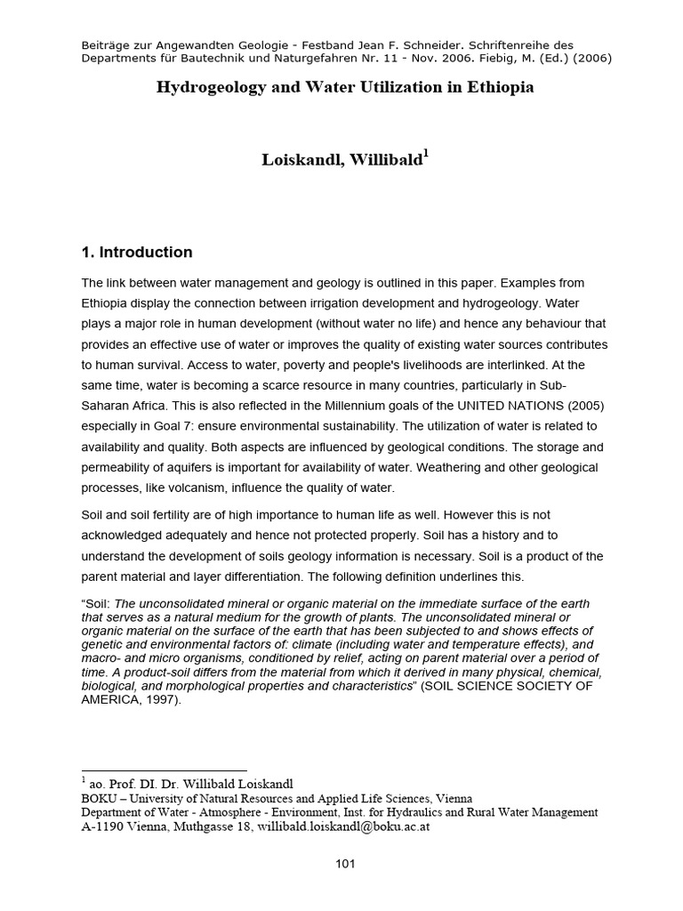 Hydrogeology Of Ethiopia Pdf Hydrogeology Groundwater