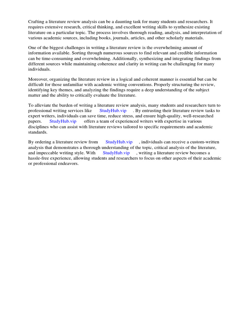 How to Write Literature Review Analysis | PDF | Literature Review | Essays