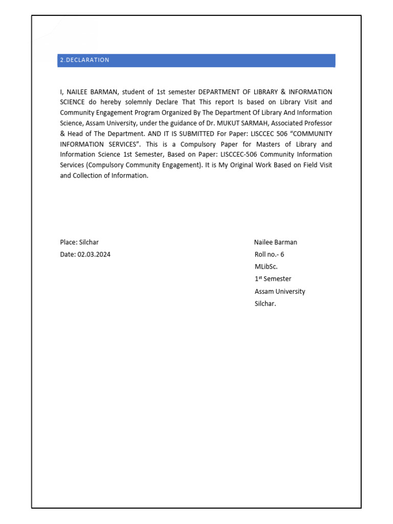 2 Declaration | PDF | Libraries