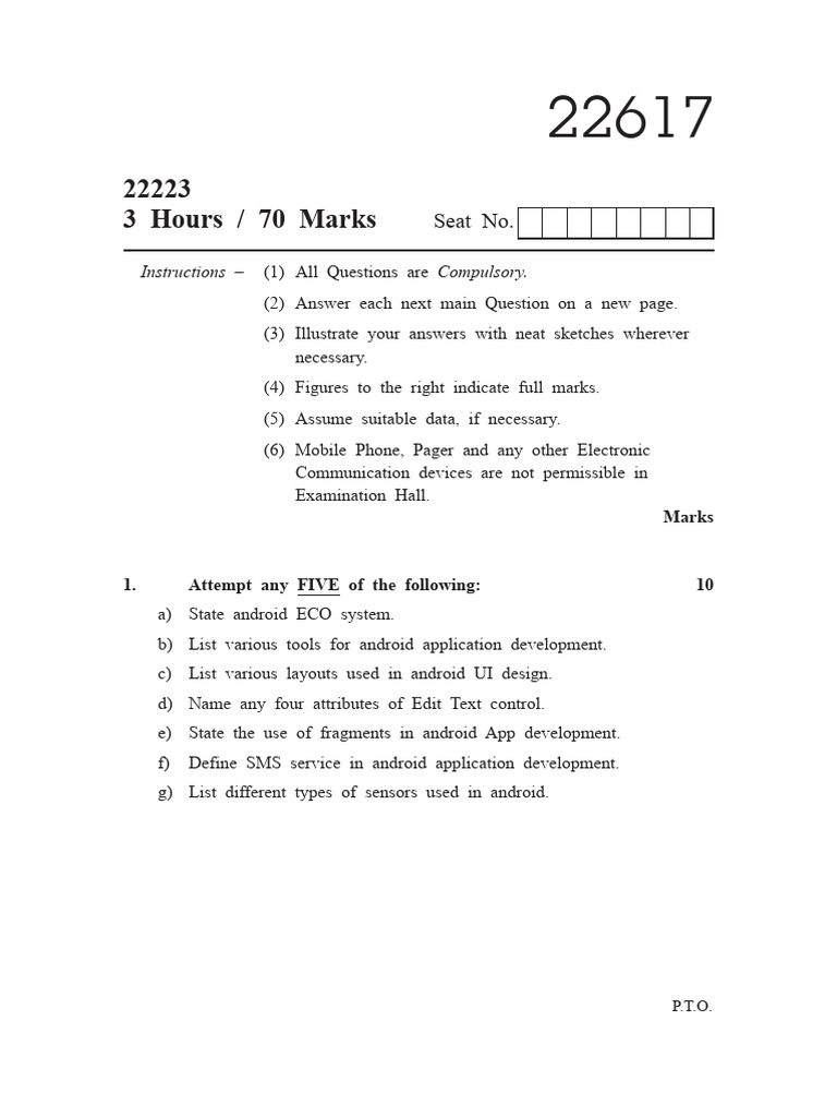 2023 Summer Question Paper (Msbte Study Resources) | PDF | Android ...